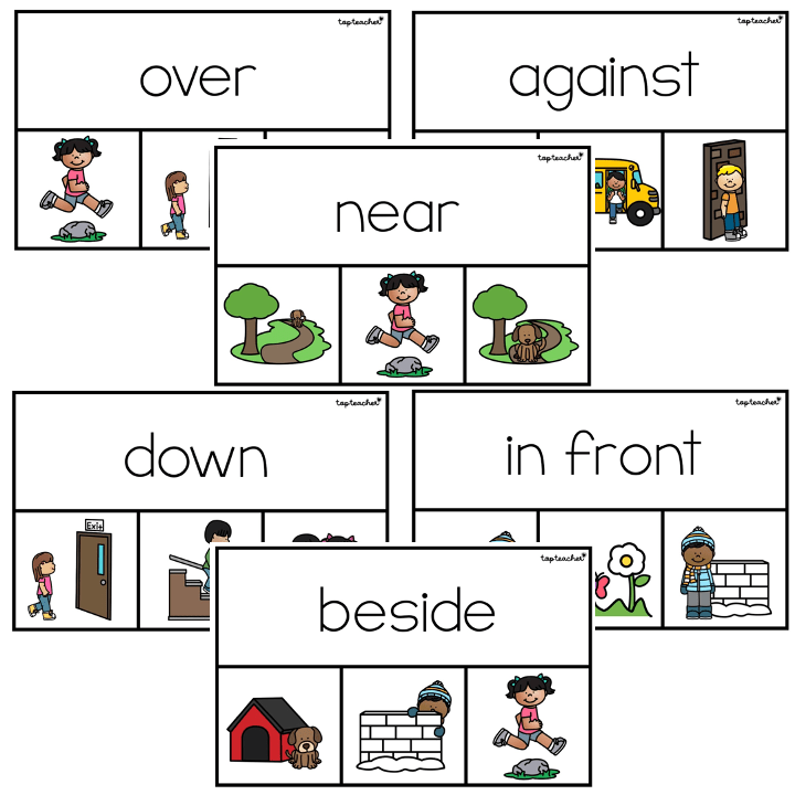 Positional Language Peg Clip Cards - Top Teacher