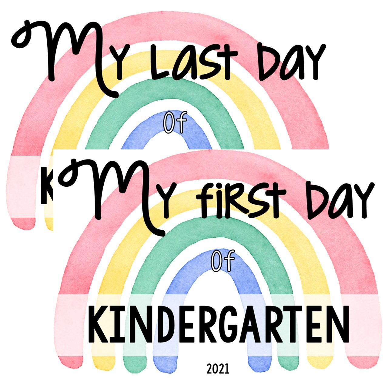 First & Last Day Photo Sign Rainbow: Back to School - Top Teacher
