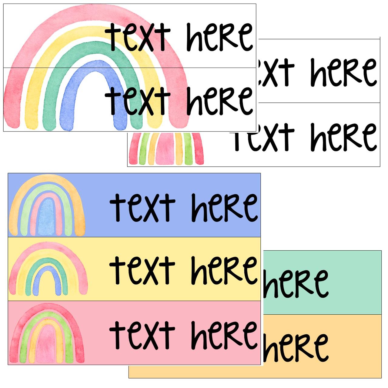 Trolley Labels Rainbow - Top Teacher