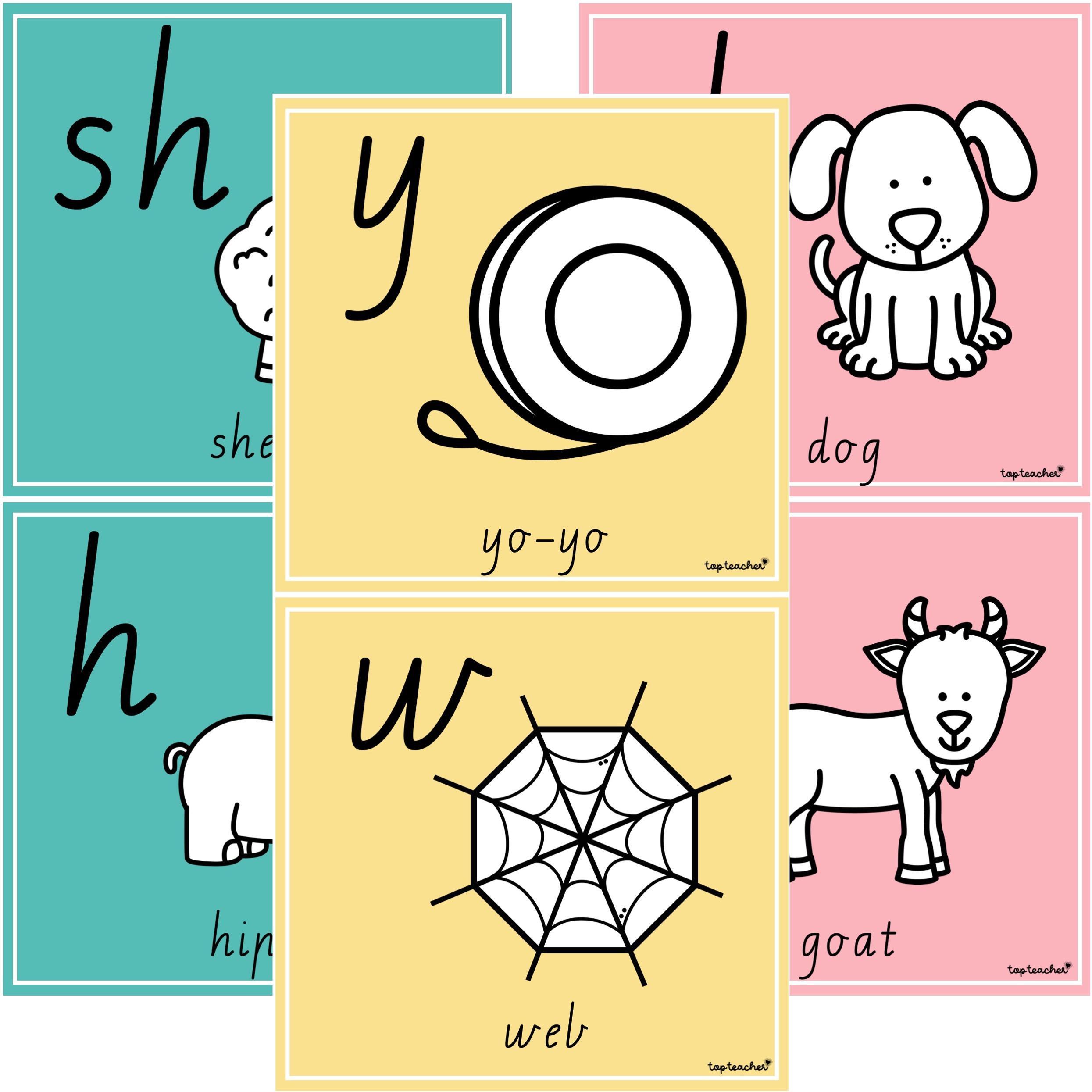 Sound Wall Phoneme Flash Cards Animalia - Top Teacher