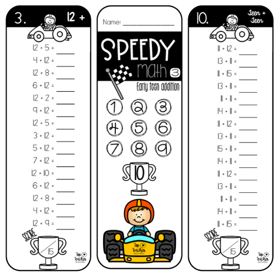 Speedy Maths Booklet 3: Adding Teen Numbers - Top Teacher