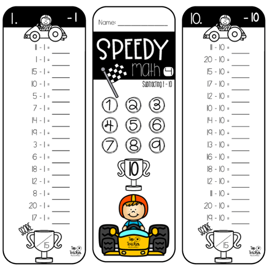 Speedy Maths Booklet 4: Subtraction to 10 - Top Teacher