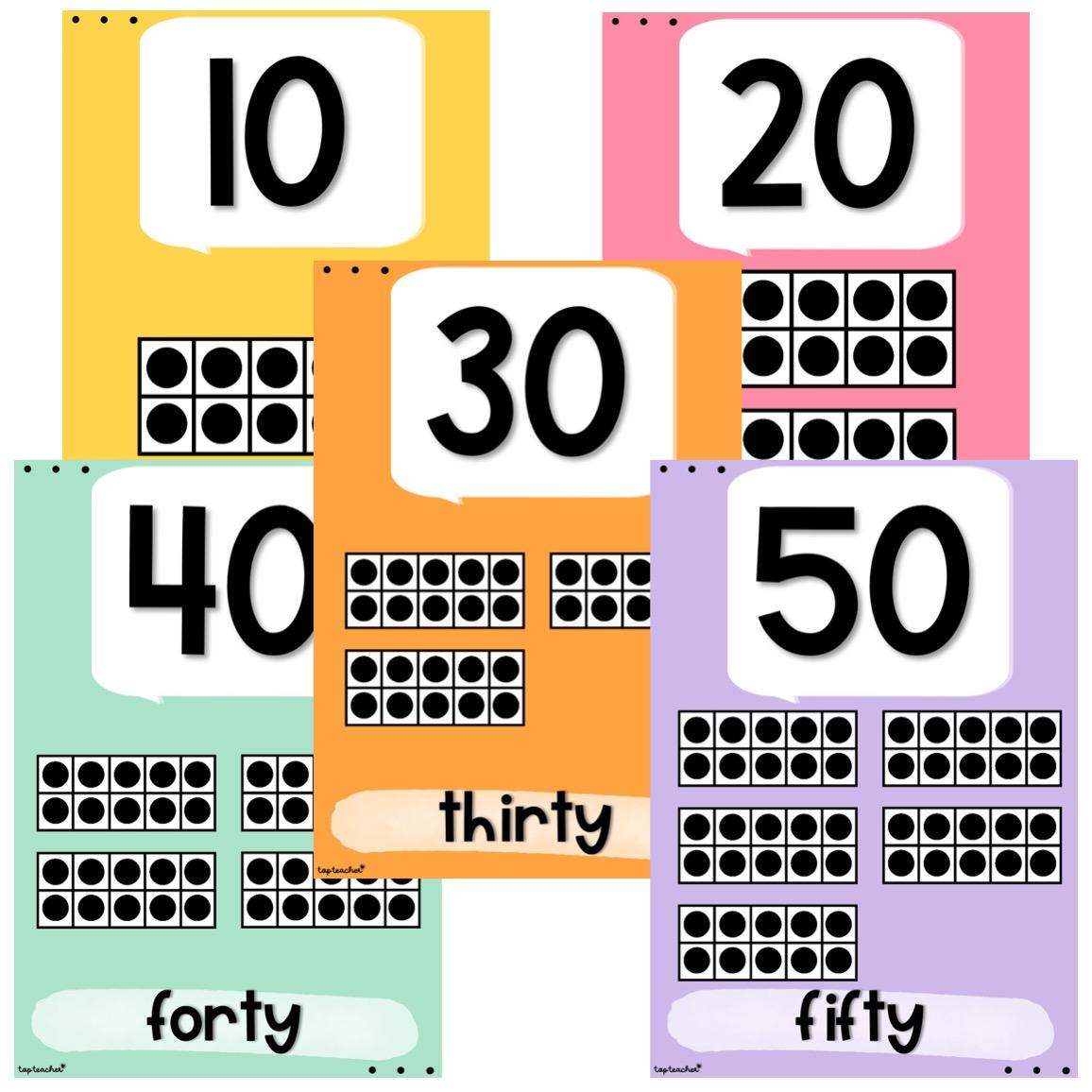 Tens Frame Posters to 100 Good Vibes - Top Teacher