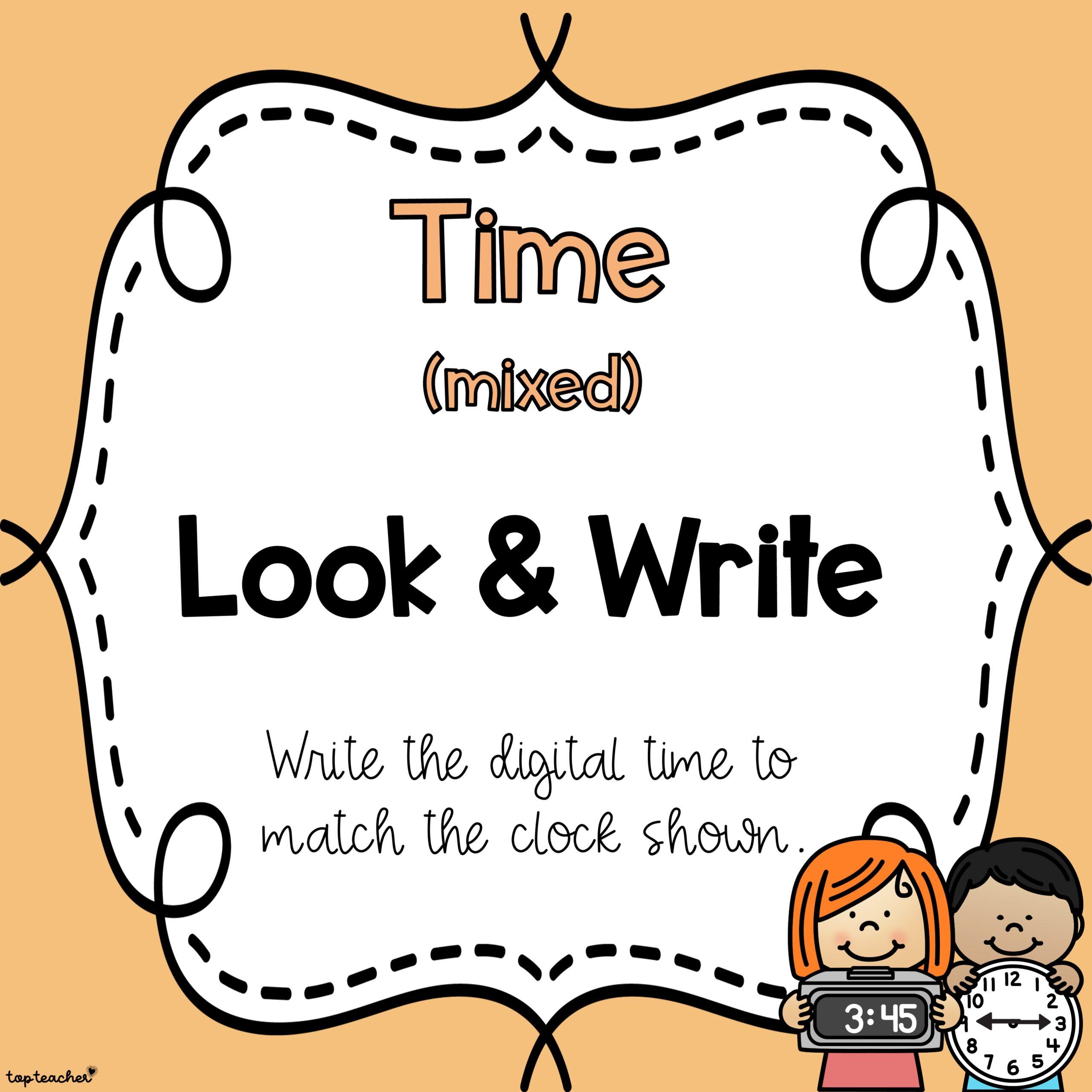 Time: Analog to Digital Look & Write POWERPOINT - Top Teacher