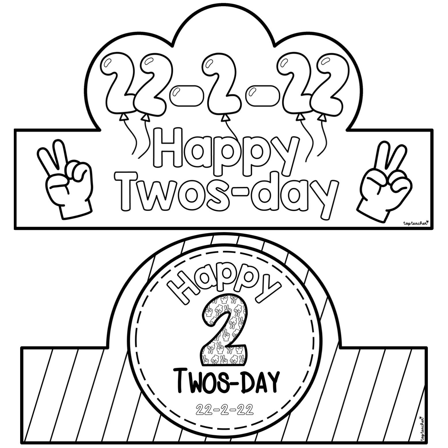 Two's Day Crowns & Wrist Bands - Top Teacher