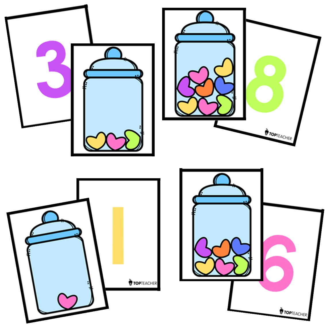 Number Recognition Matching Game 0-10 - Top Teacher