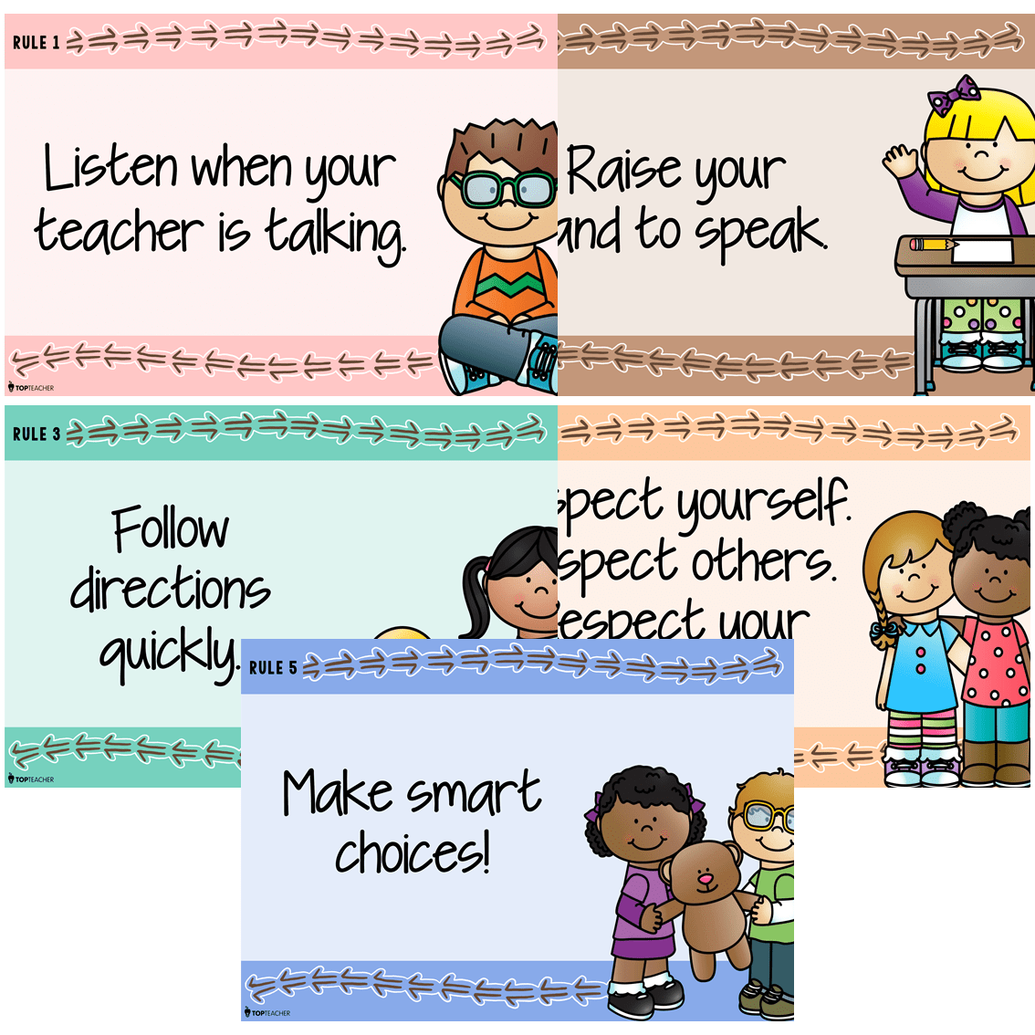 Whole Brain Rule Cards Juguli - Top Teacher