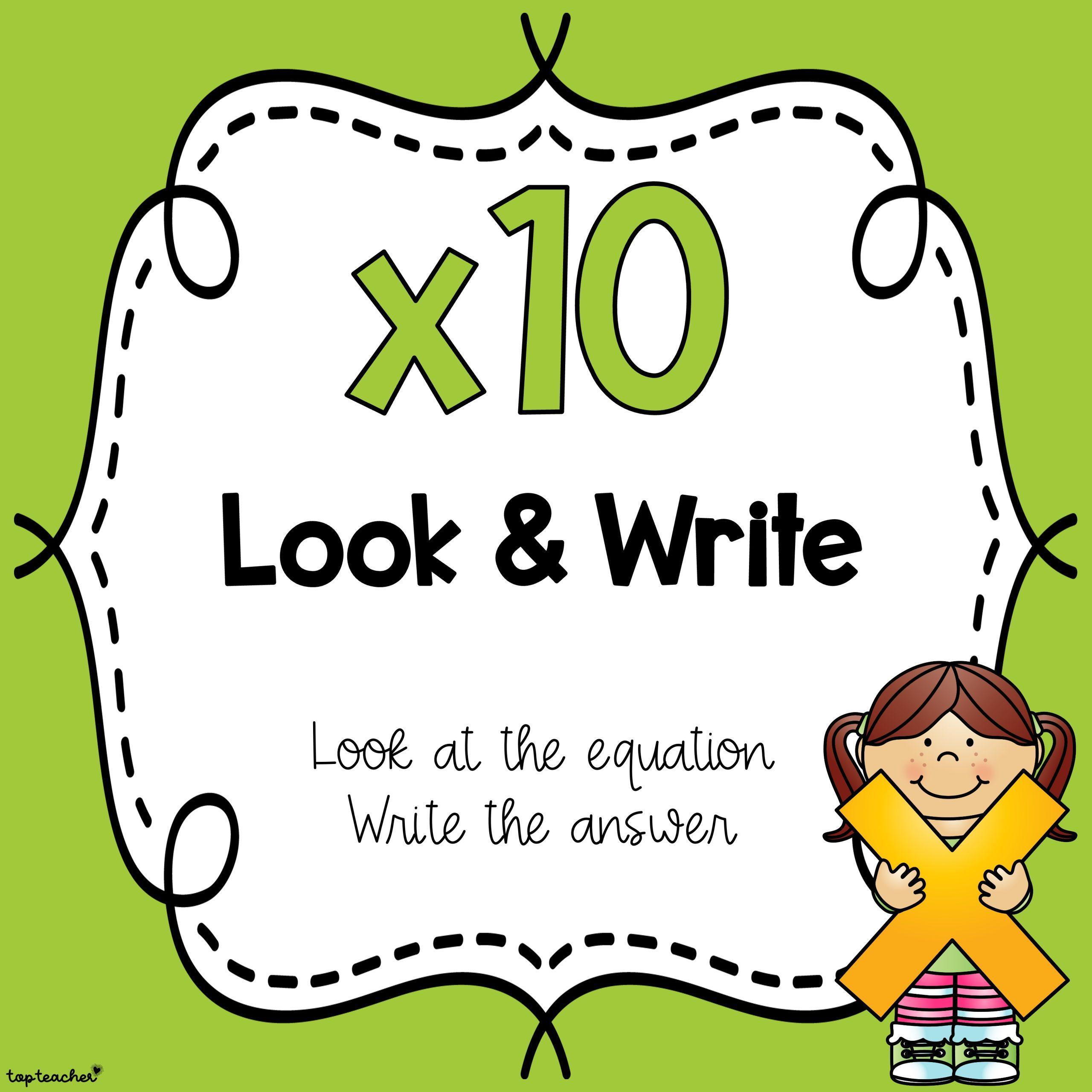 Multiplication x10 Tables Look & Write POWERPOINT - Top Teacher