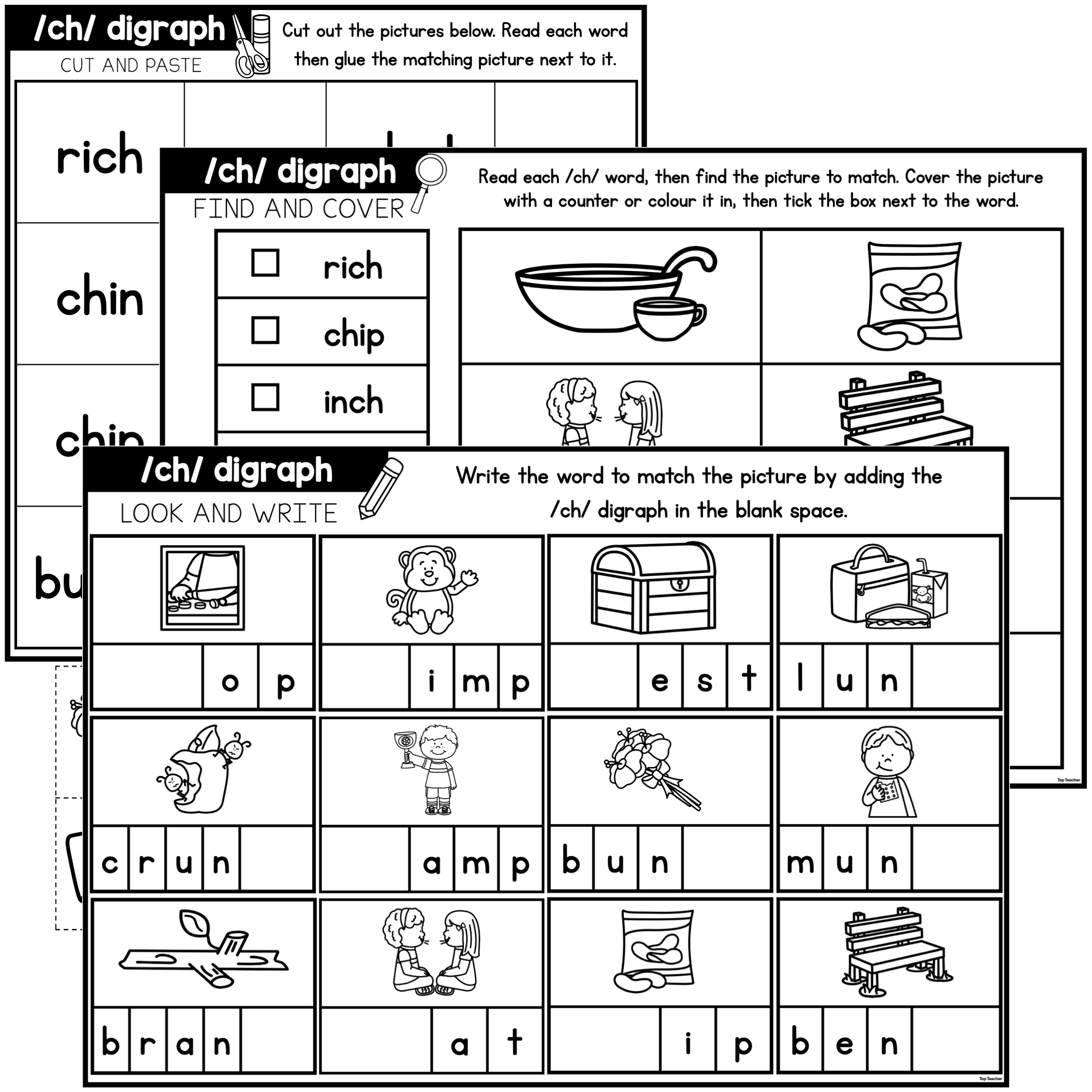 CH Digraph Worksheet PACKAGE - Top Teacher