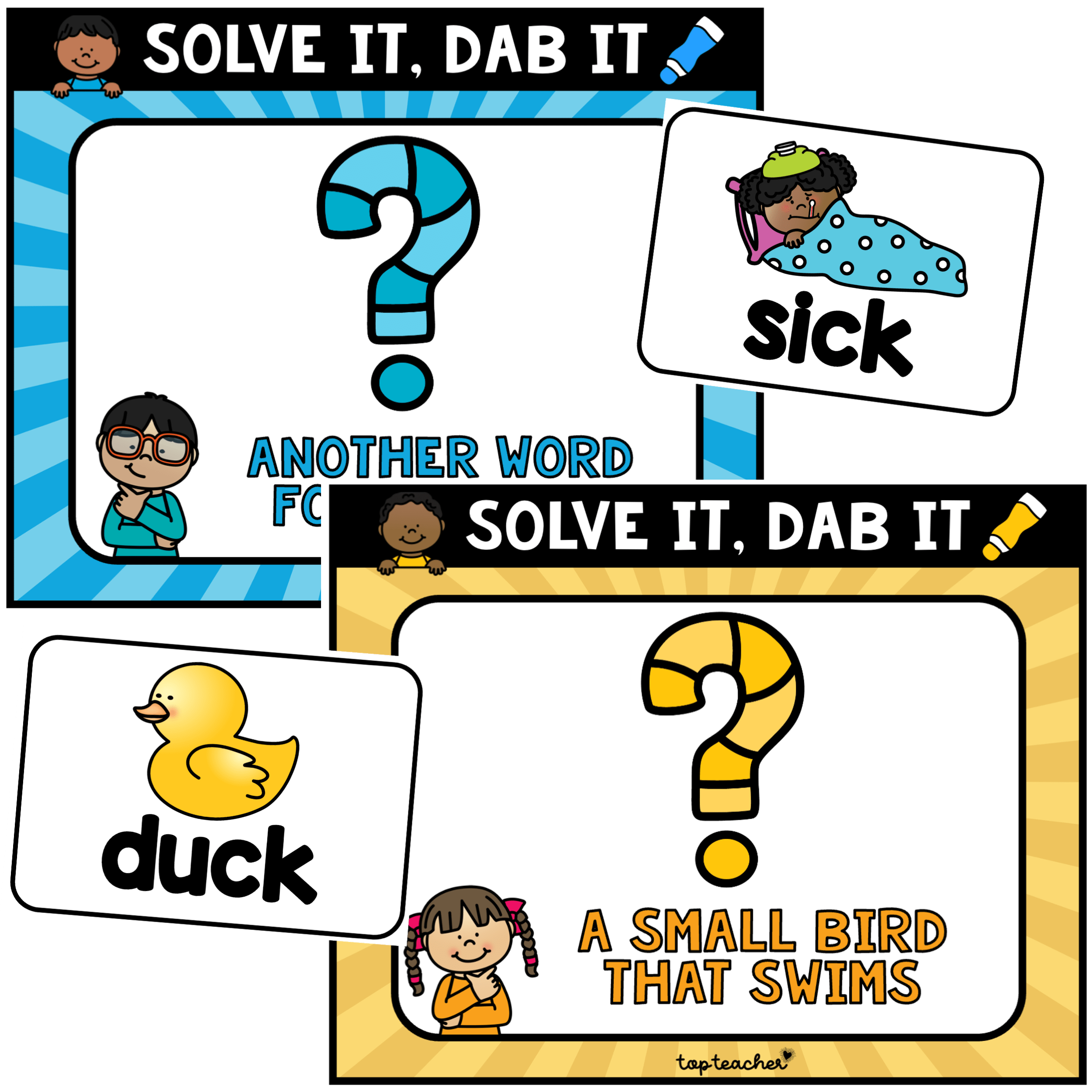 Digraphs Task Cards: Solve it, Dab it - Top Teacher