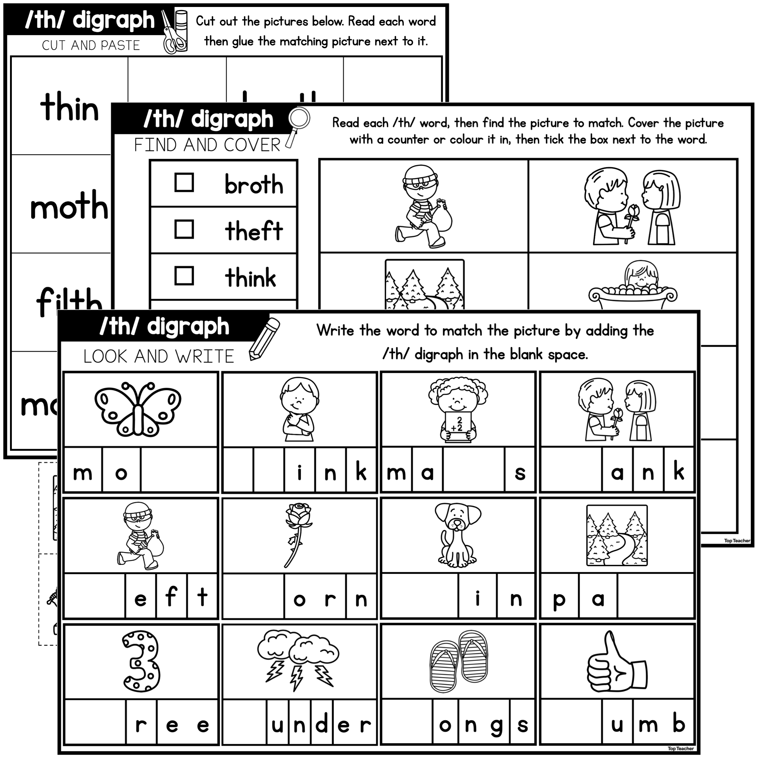 Consonant Digraph Th Worksheet