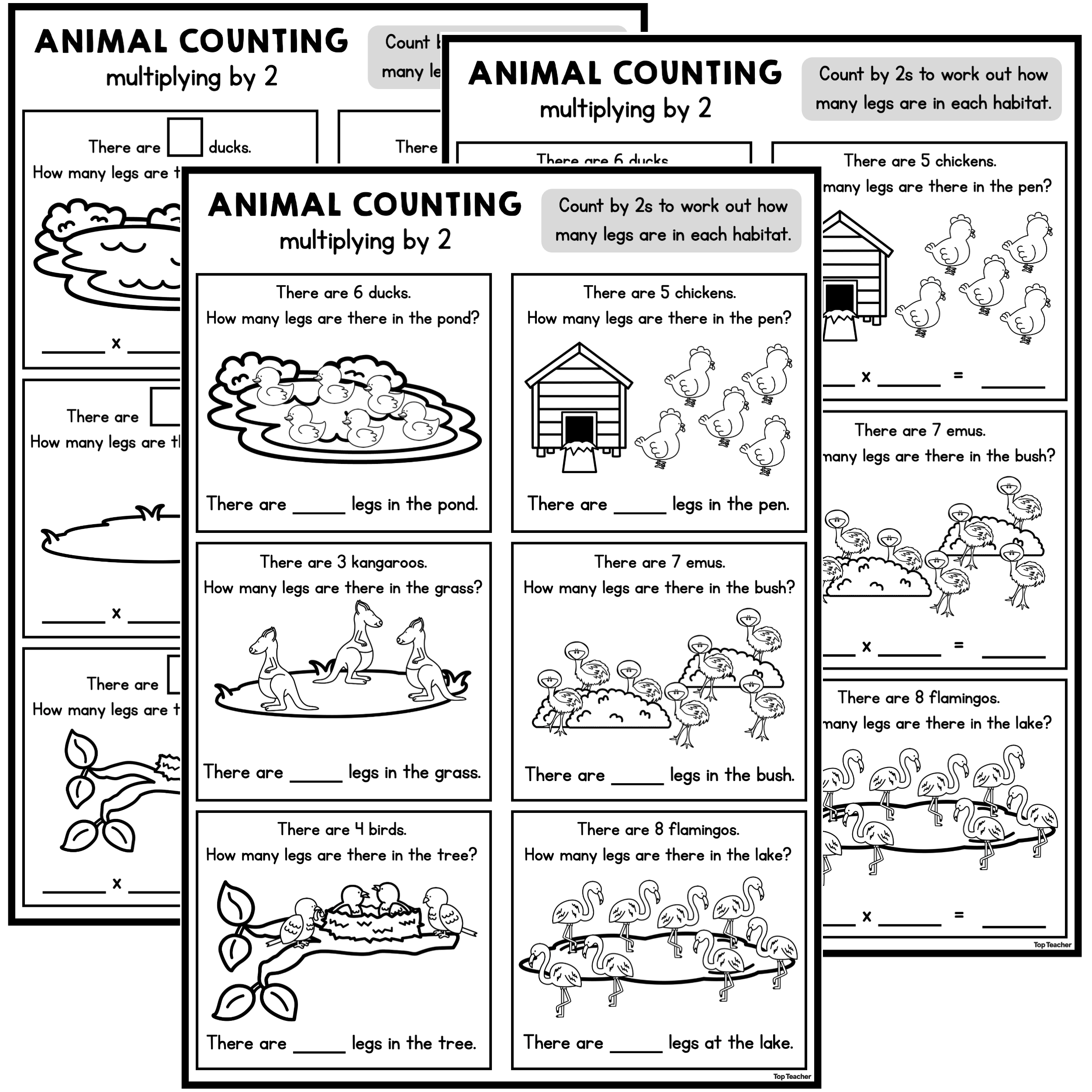 Counting by 2s: Animal Counting - Top Teacher