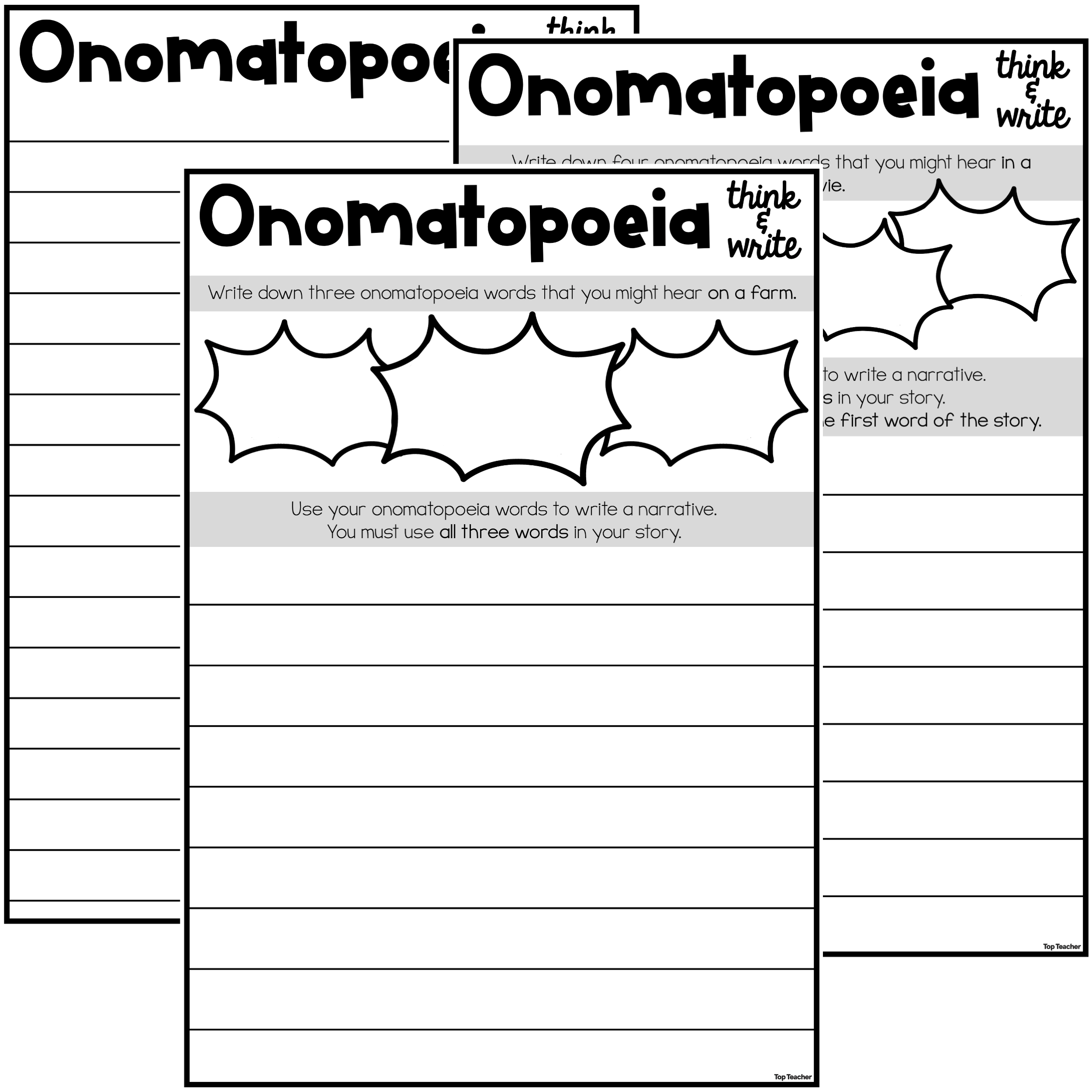 Onomatopoeia Worksheets Grade 6