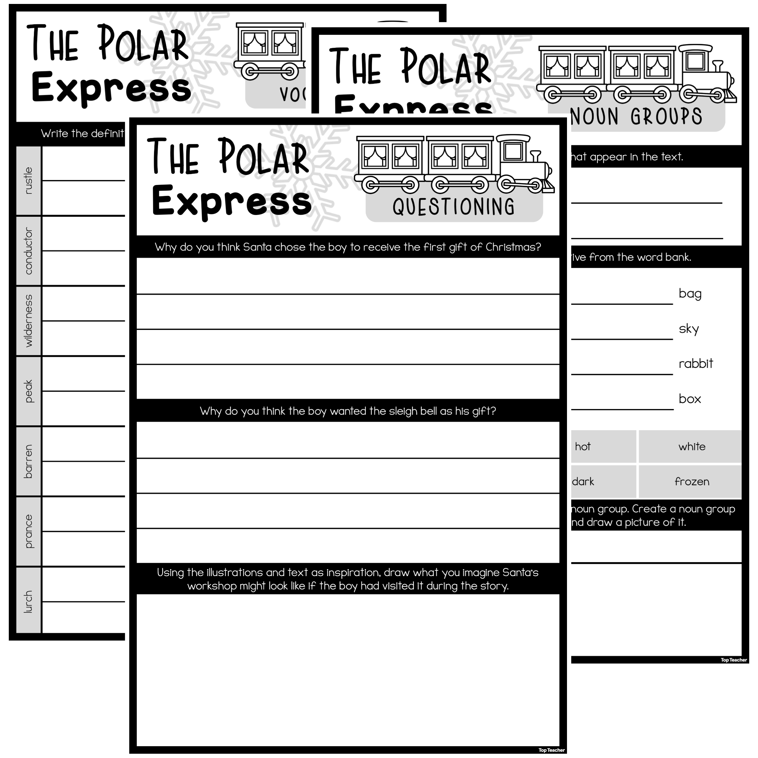 The Polar Express Comprehension Worksheets - Top Teacher