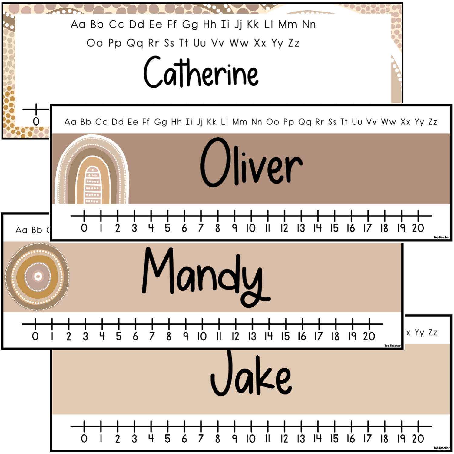 Alphabet Desk Mats Number Line Burn Off - Top Teacher
