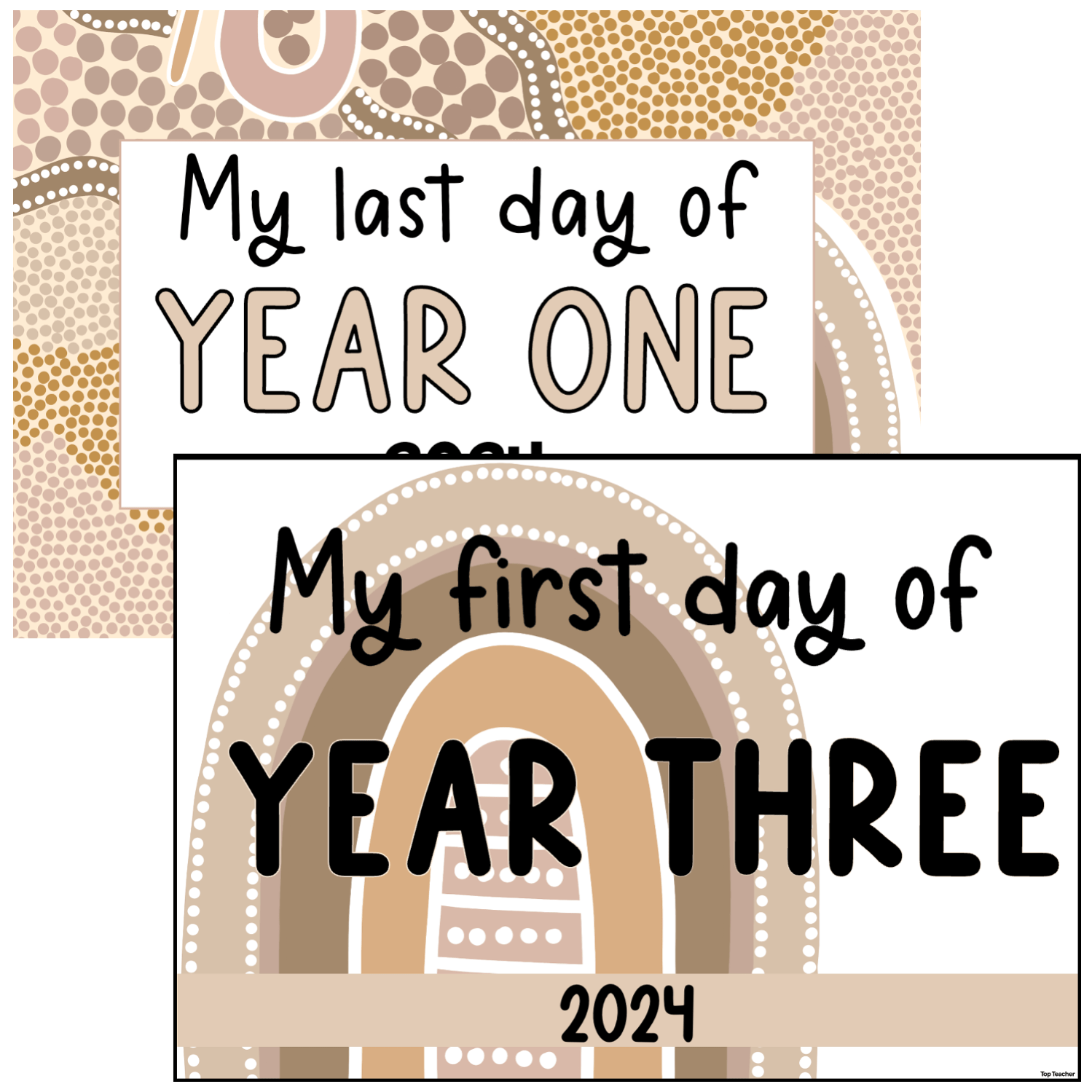 First & Last Day Photo Sign Burn Off: Back to School - Top Teacher