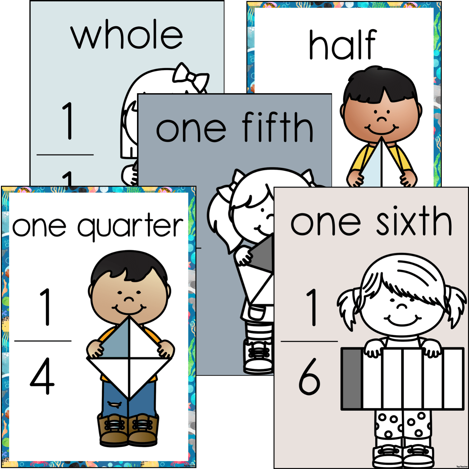 Fraction Posters Ocean Wonderland - Top Teacher