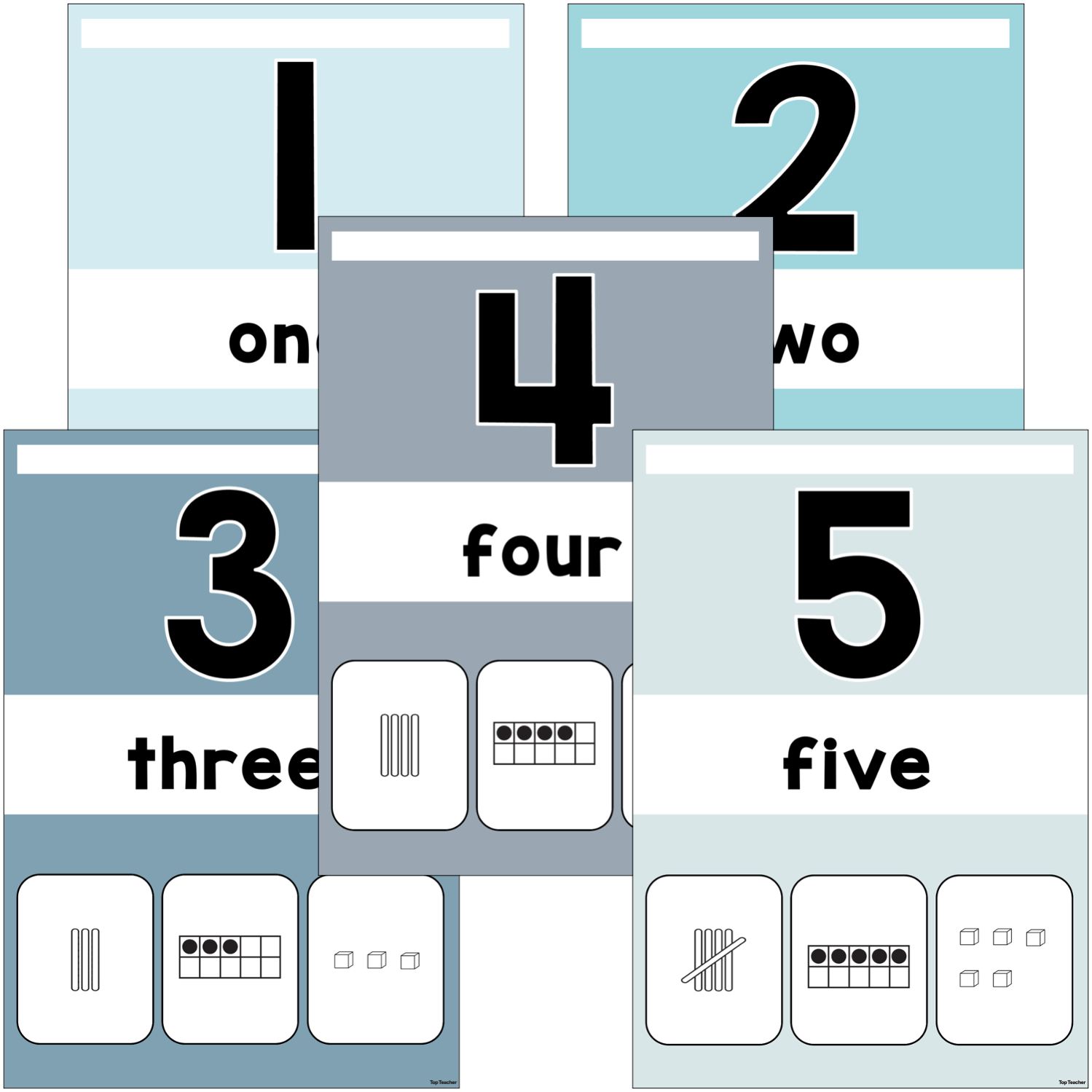 Number Sense Posters Ocean Wonderland - Top Teacher