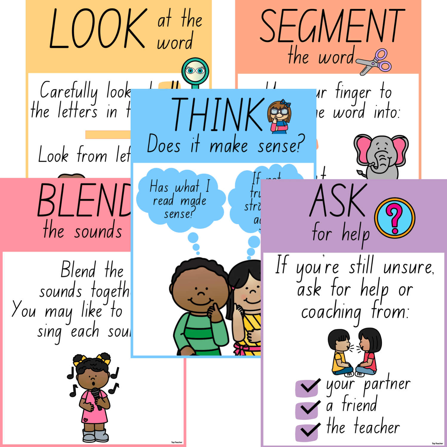 Reading Strategy Posters Hero Kids Top Teacher