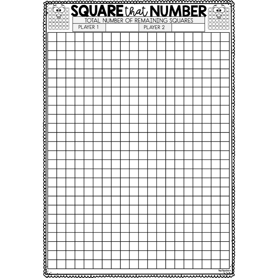 Printable Squares With Numbers
