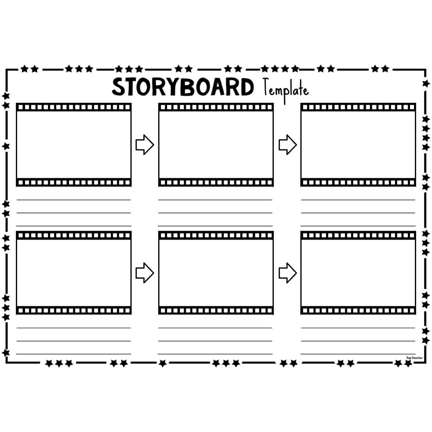 Storyboard Worksheet Free PDF Storyboard Template For 2.39:1 Aspect