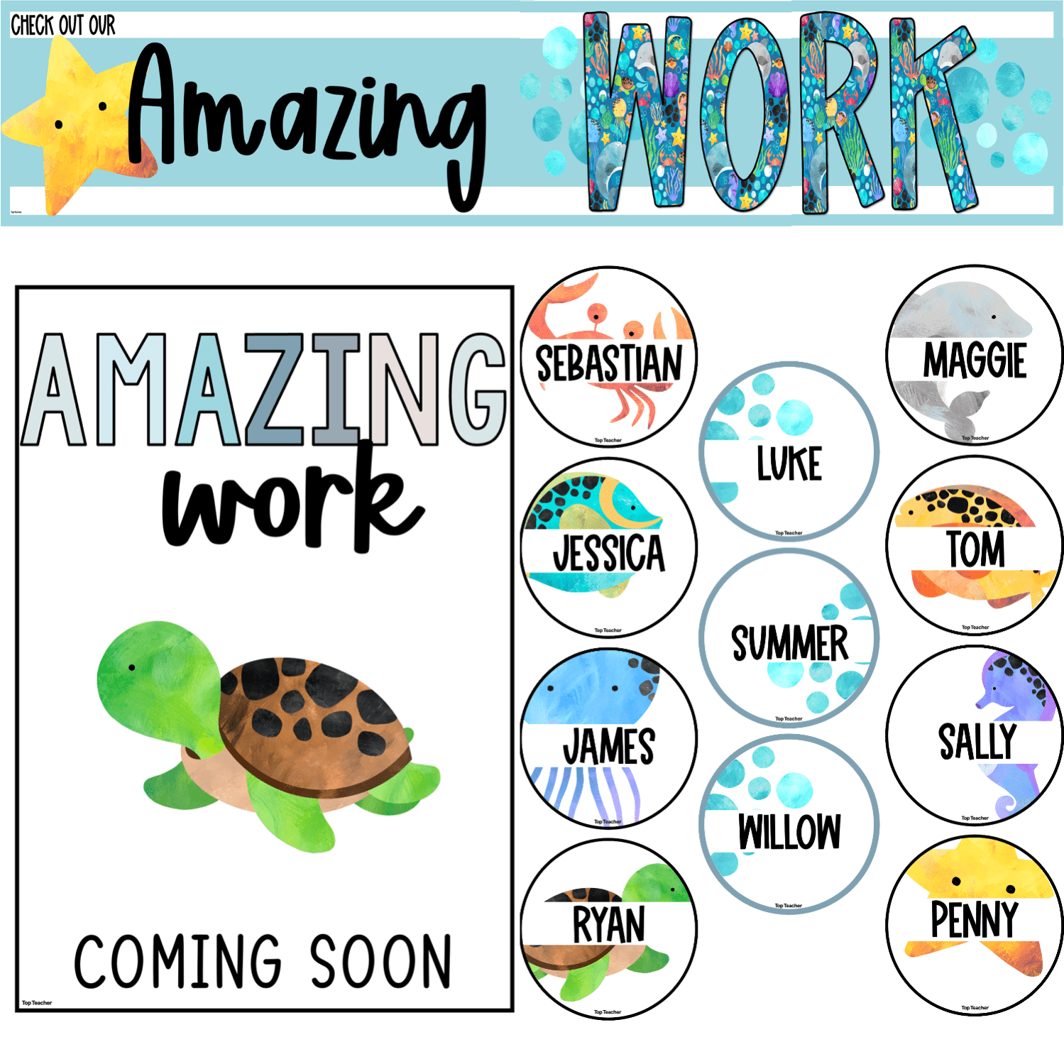 Wow Work Display Ocean Wonderland - Top Teacher