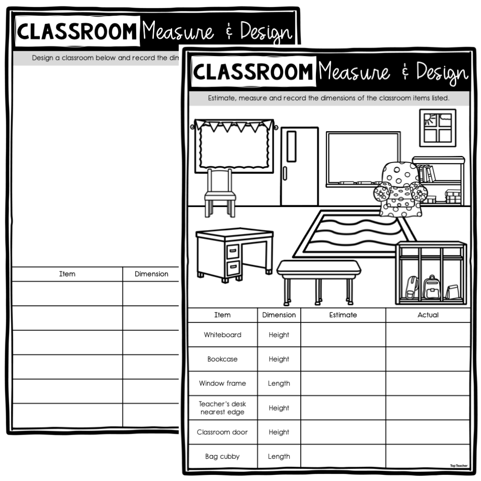 Classroom Measure & Design Worksheets - Top Teacher