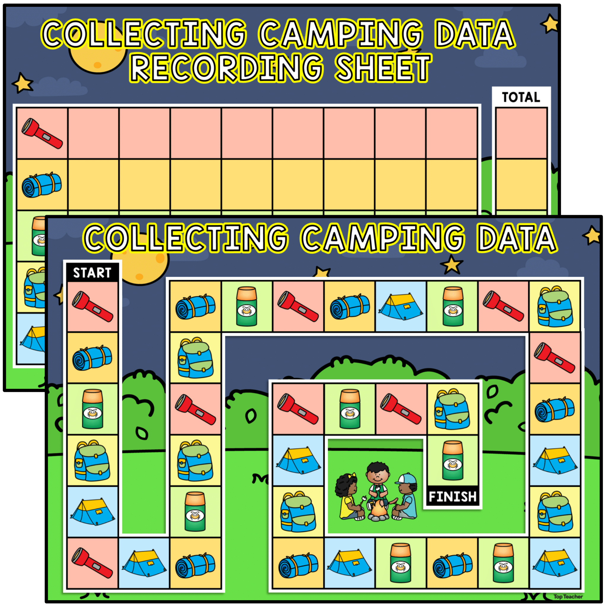 Camping Items Data Collection Game - Top Teacher