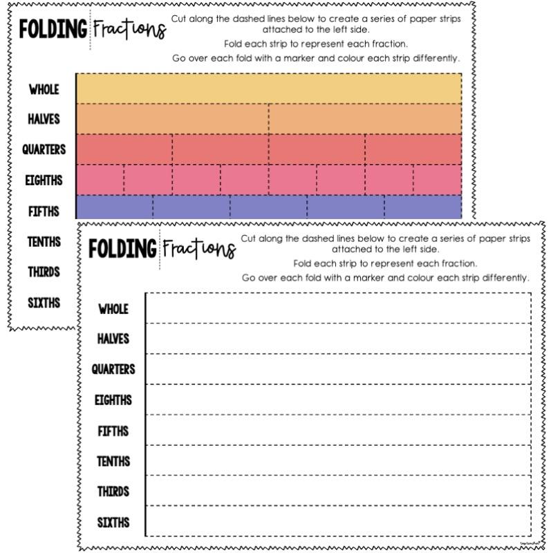 Folding Fractions Activity - Top Teacher