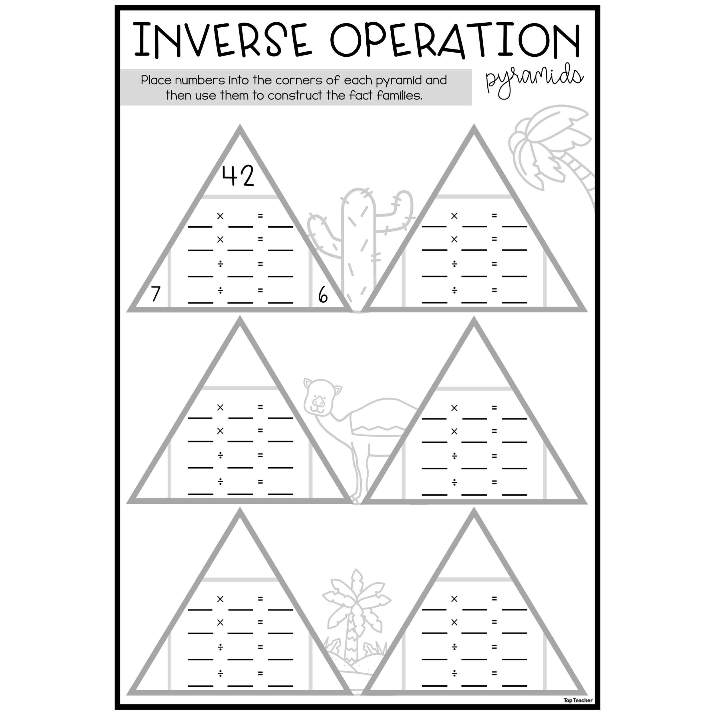 Inverse Operation Pyramids - Top Teacher