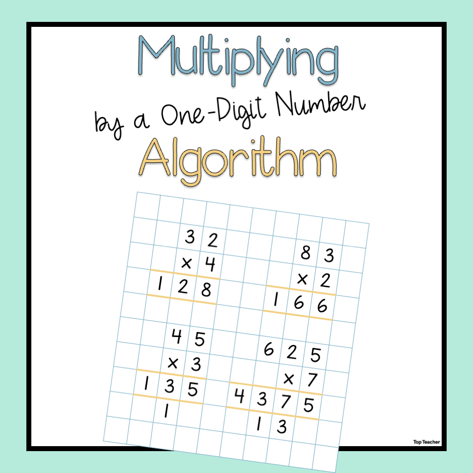 Multiplying by a One-Digit Number Algorithm POWERPOINT - Top Teacher