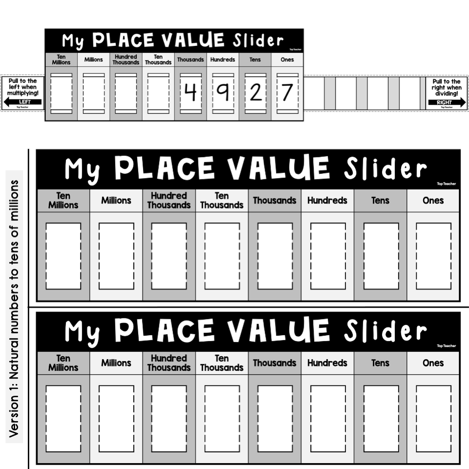 My Place Value Slider - Top Teacher