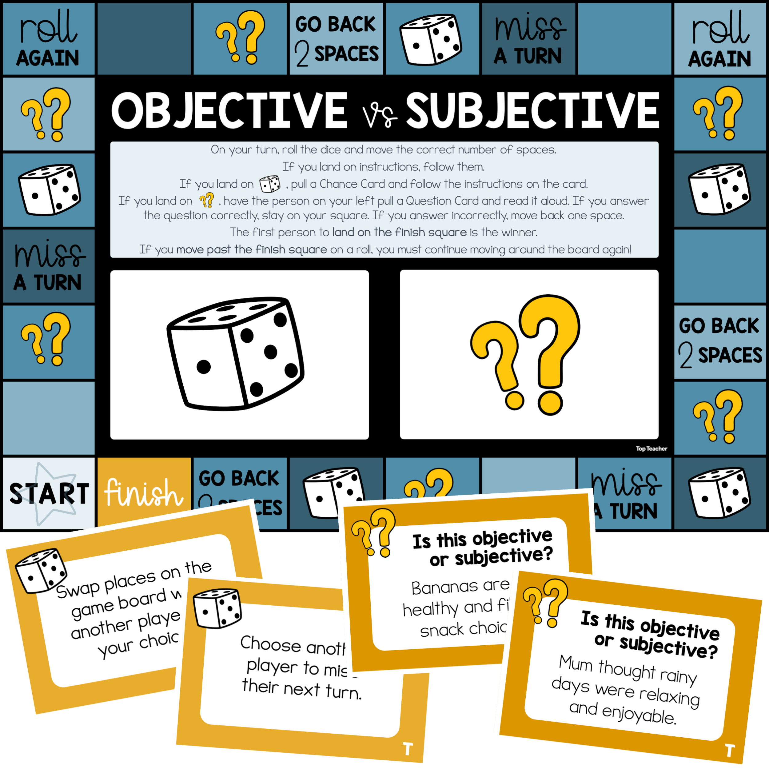 Objective vs Subjective Language Game - Top Teacher