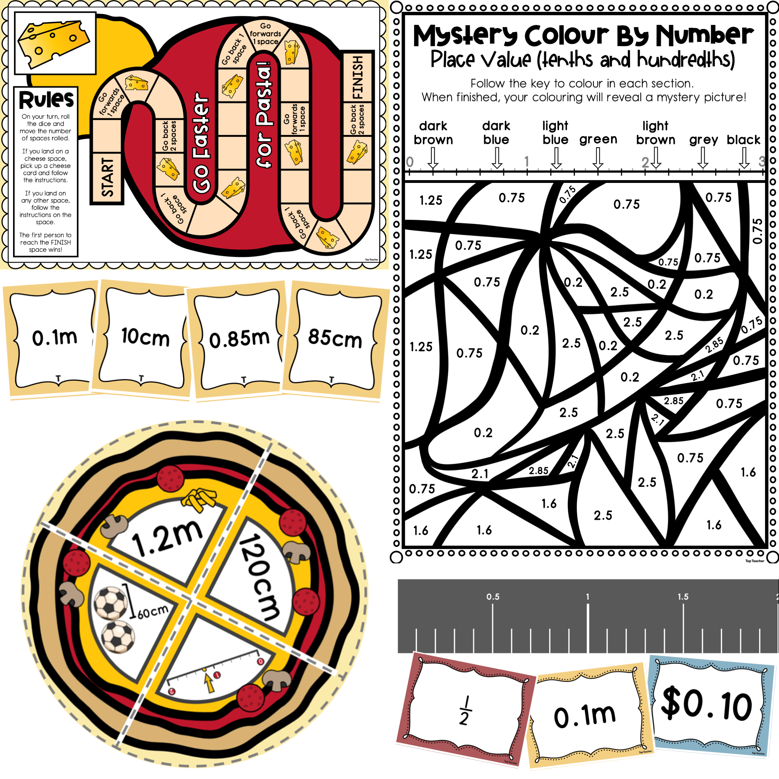 Place Value & Decimals Workstations PACKAGE - Top Teacher