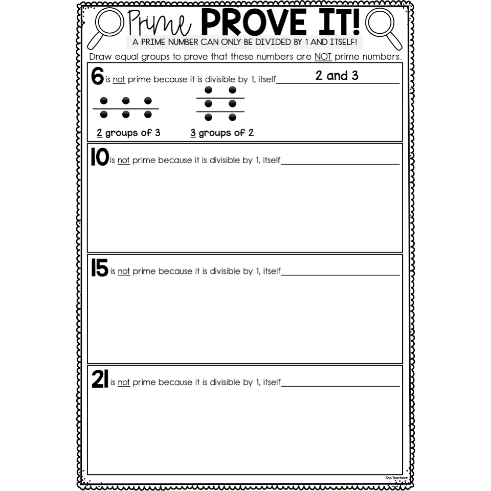 Prime Prove It! Division Worksheet - Top Teacher