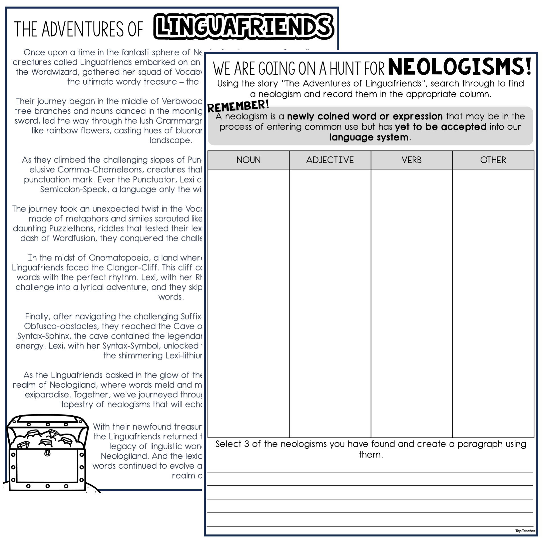 We Are Going On A Hunt For Neologisms! Worksheet - Top Teacher
