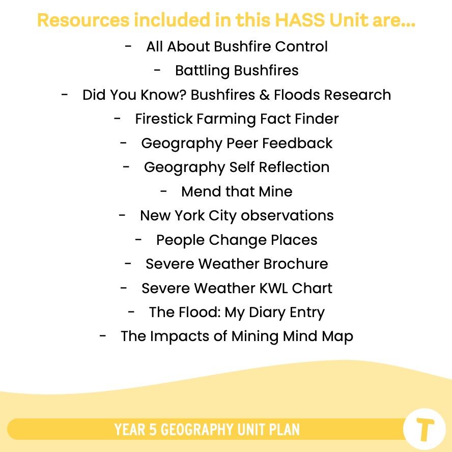 Geography Year 5 UNIT PLAN - Top Teacher