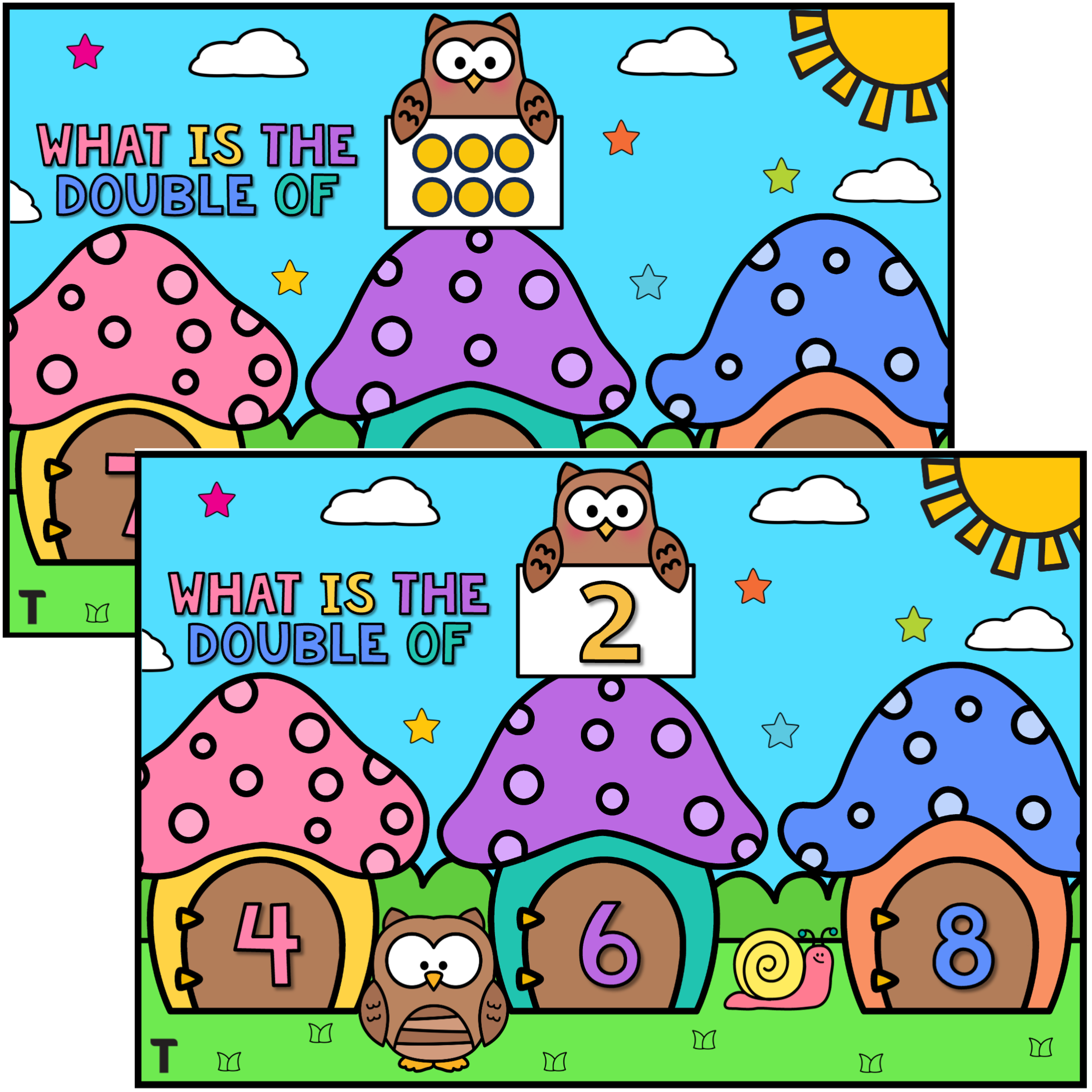 Doubling Task Cards: Owl Clips - Top Teacher