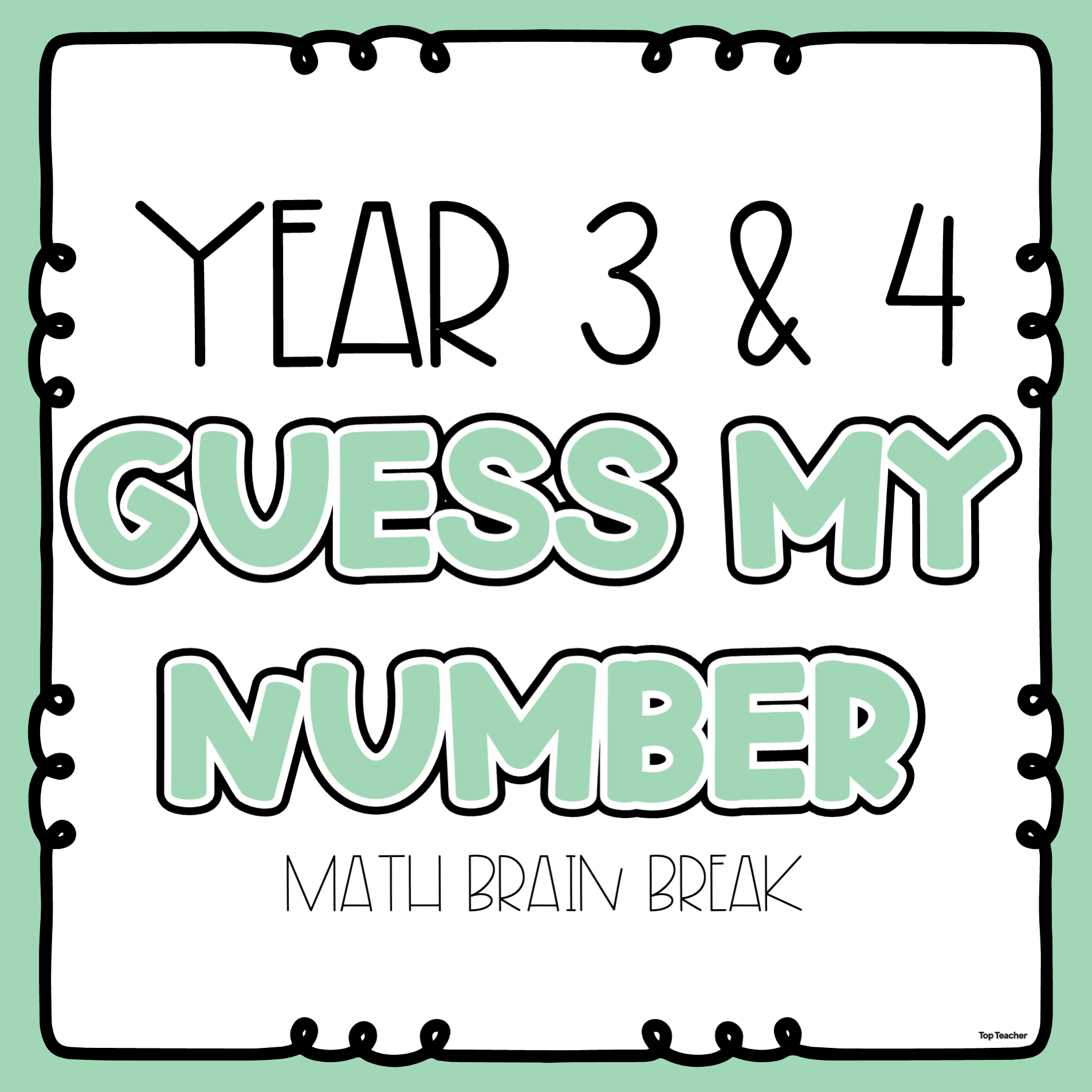 Guess My Number! Brain Breaks Year 3 & 4 POWERPOINT - Top Teacher