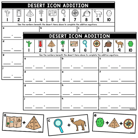 Icon Addition to 20 & 30 Activity - Top Teacher