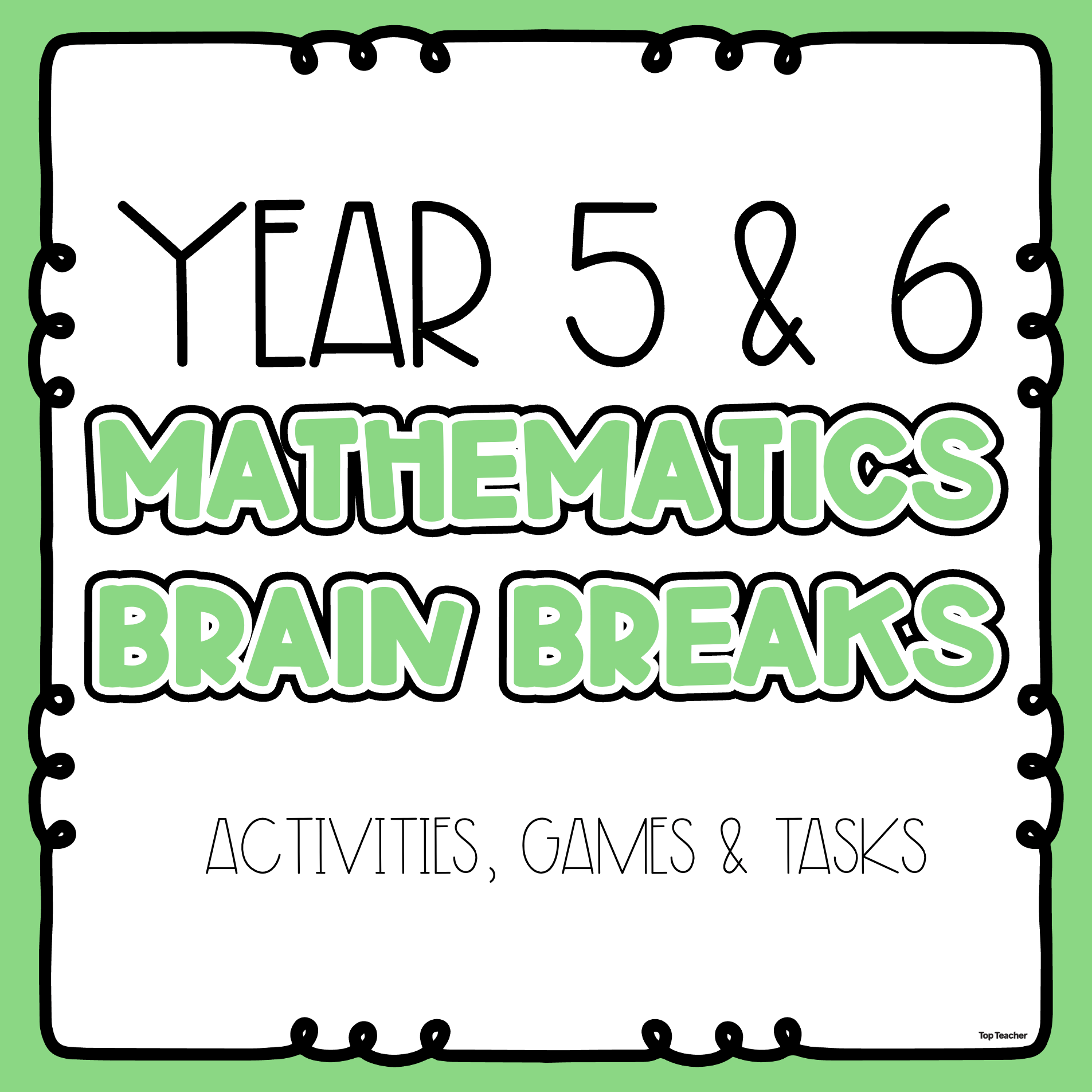 Mathematics Brain Breaks Year 5 & 6 PACKAGE - Top Teacher