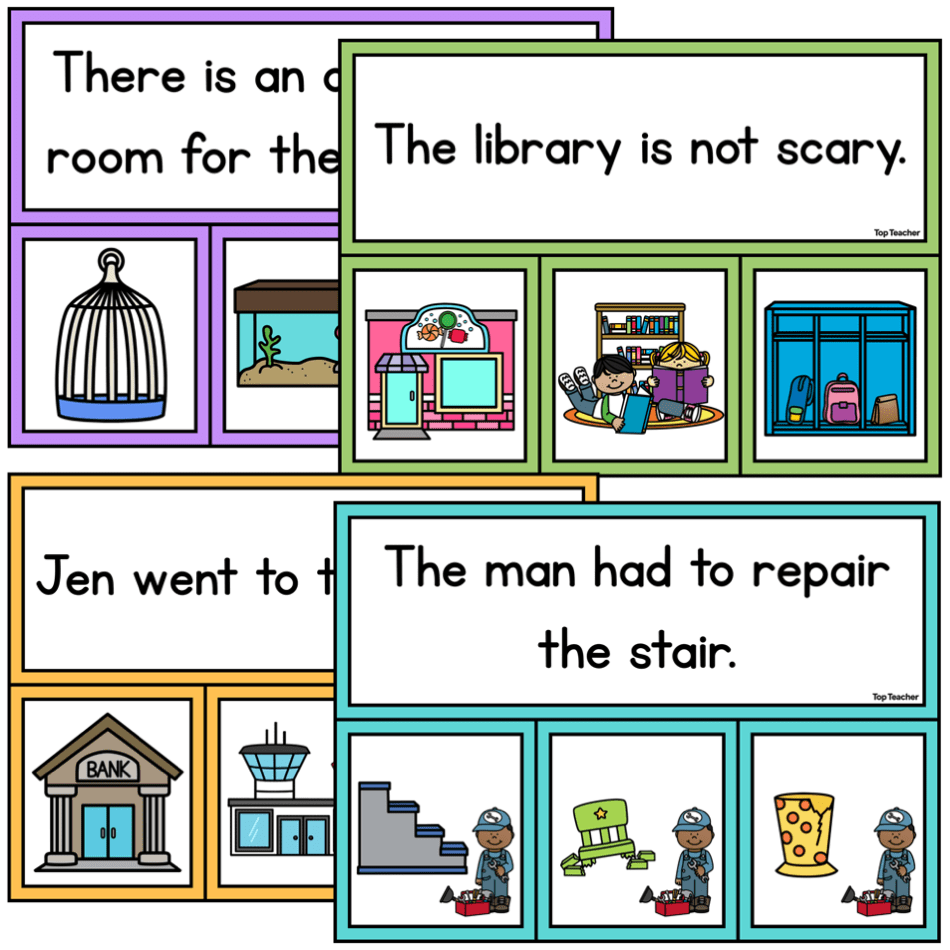 Sentence Peg Cards: /air/ - Top Teacher
