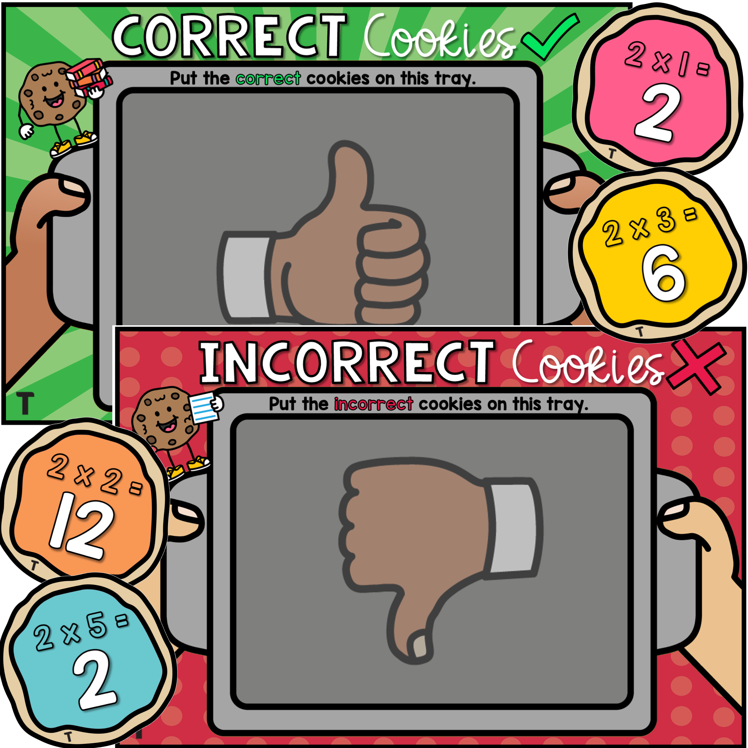 Multiplying by 2s Task Cards: Sorting Cookies - Top Teacher