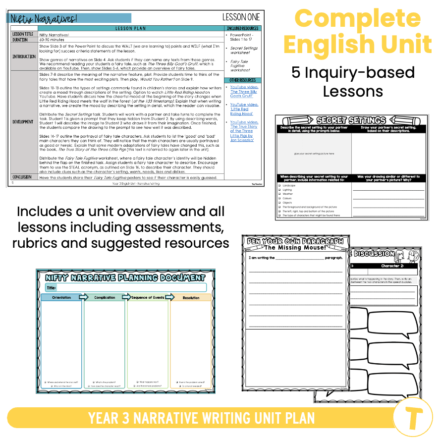 Narrative Writing Year 3 UNIT PLAN - Top Teacher