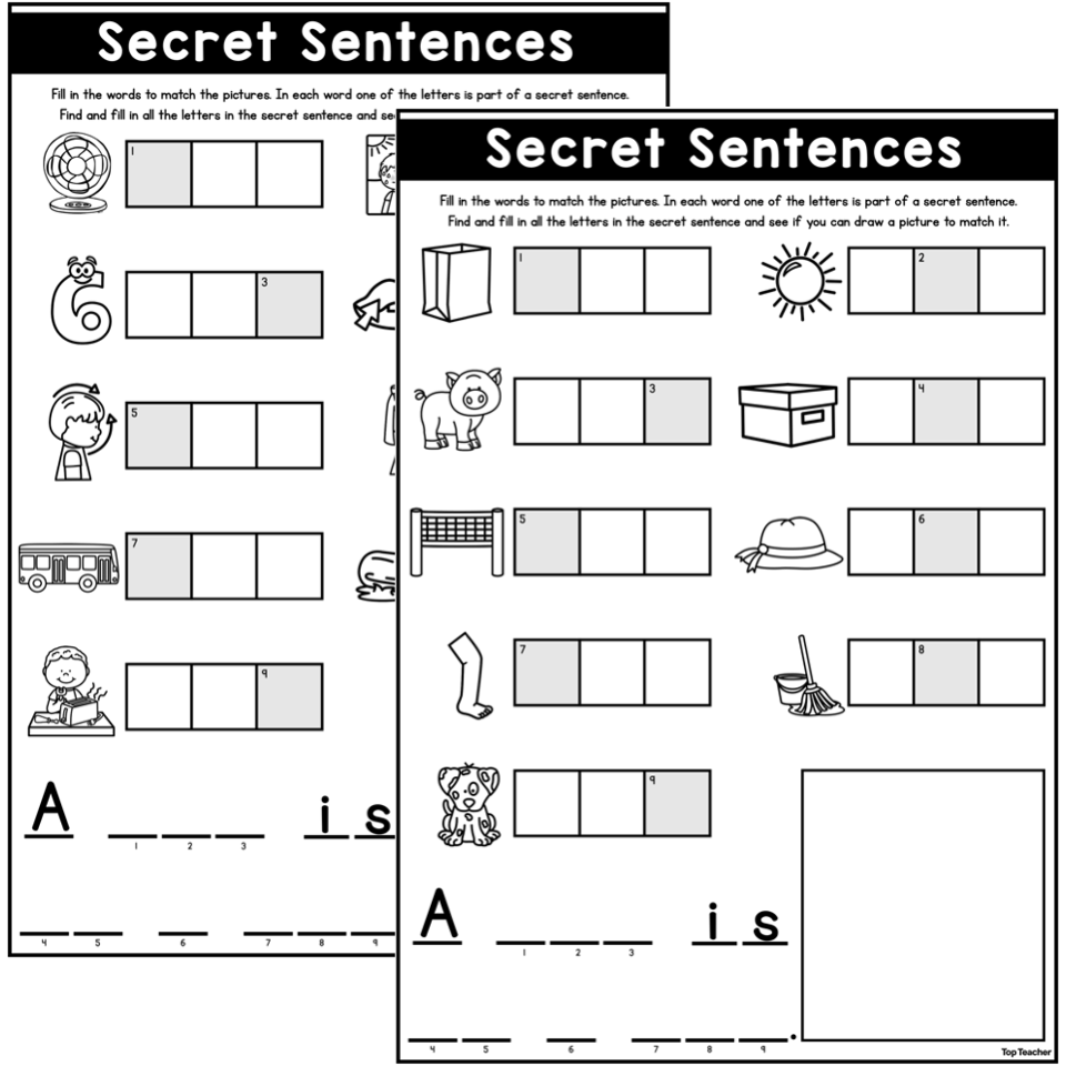 Crack the Secret Sentence: CVC Words - Top Teacher