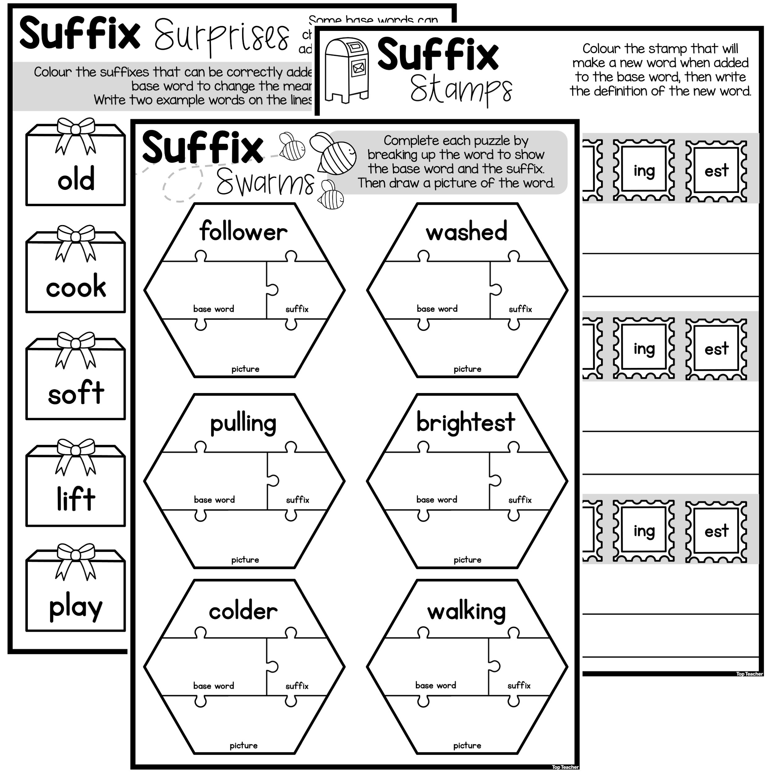 Suffix Worksheet PACKAGE - Top Teacher
