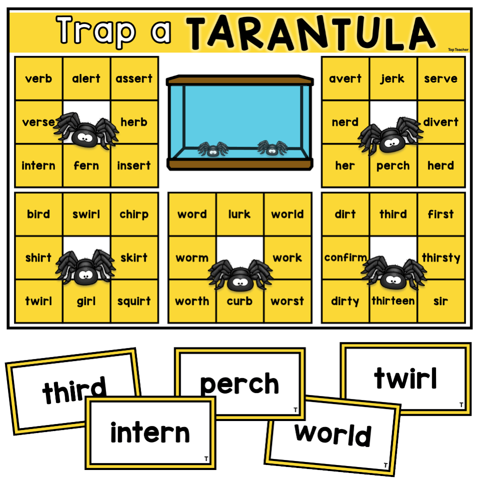 Trap a Tarantula: Decodable Reading Game /er/ Words - Top Teacher