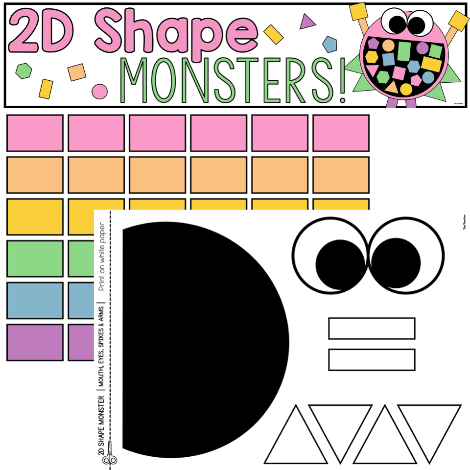 2D Shape Monster Craft - Top Teacher