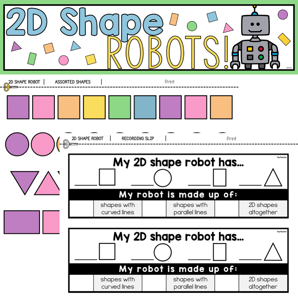 2D Shape Robot Craft - Top Teacher