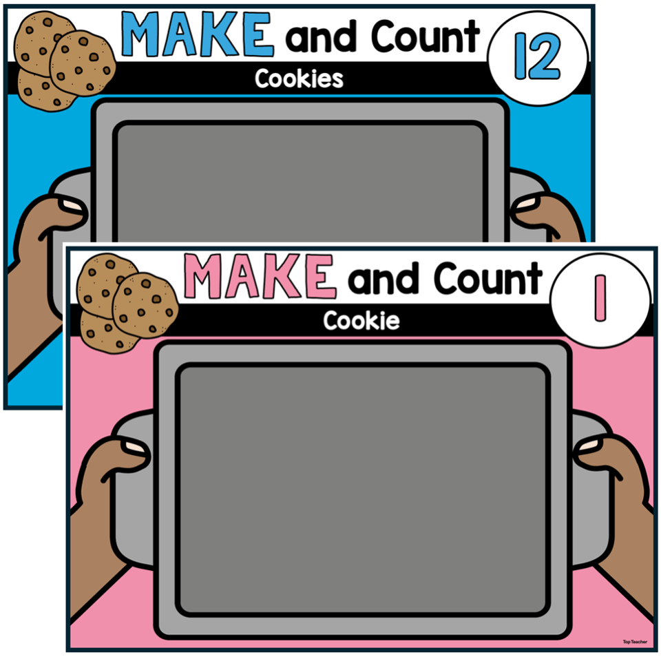 Make & Count Play Dough Mats 1-20: Cookies - Top Teacher